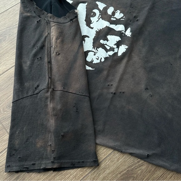 Gildan | Tops | Bauhaus Goth Punk Destroyed Safety Pin Tshirt | Poshmark
